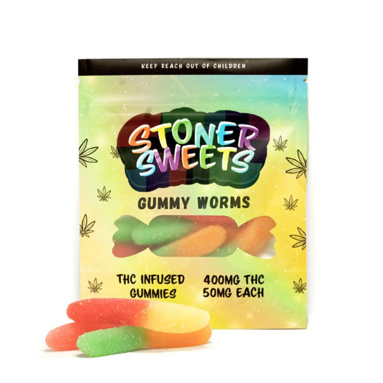 Stoner Sweets Gummy Worms (400mg THC) Buy Edibles Online